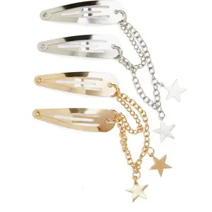 Tasha Star Snap Hair Clips Set Of 4 - Silver/gold