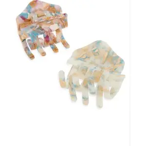 NATASHA Assorted 2-pack Matte Jaw Hair Clips - Pastel Multi