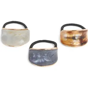 Tasha Resin Cuff Ponytail Holder Set - Blue Multi