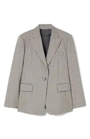 Marina Rinaldi Caliga Plaid Wool Blazer