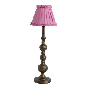 STORIED HOME Sculptural Metal Table Lamp With Pleated Shade - Brass