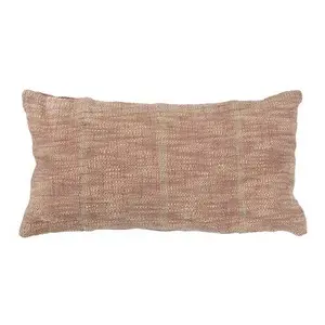 STORIED HOME Woven Cotton Blend Lumbar Pillow - Orange