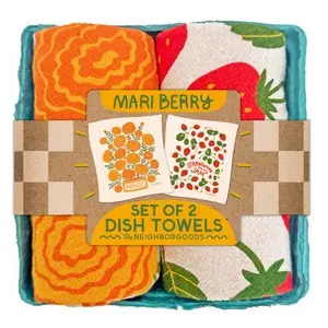 THE NEIGHBORGOODS Mari Berrydish Towel Set Of 2 - No Color