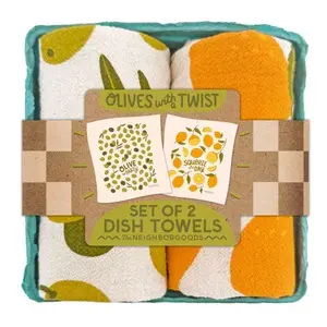 THE NEIGHBORGOODS Olives With A Twistdish Towel Set Of 2 - No Color