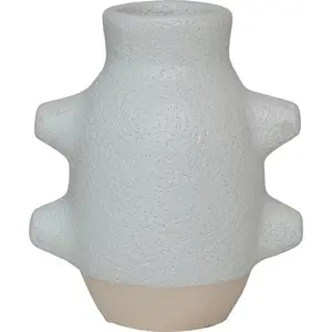 STORIED HOME Abstract Stoneware Vase - White