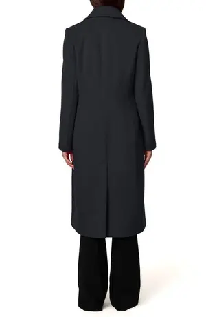 Bernardo Structured Wool Blend Coat - Navy