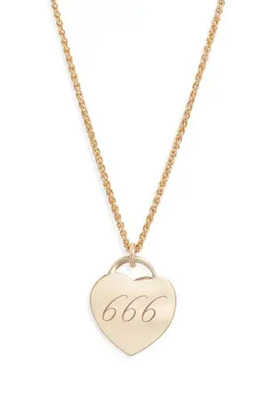 SET & STONES Alice Angel Numbers Pendant Necklace - Gold/666