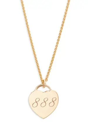 SET & STONES Alice Angel Numbers Pendant Necklace - Gold/888
