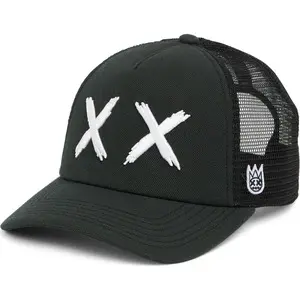 CULT OF INDIVIDUALITY Embroidered Mesh Back Trucker Cap - Black
