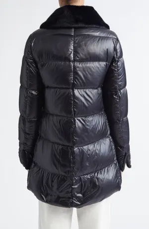 Herno Faux Fur-lined Water Repellent Quilted Down Jacket - Black