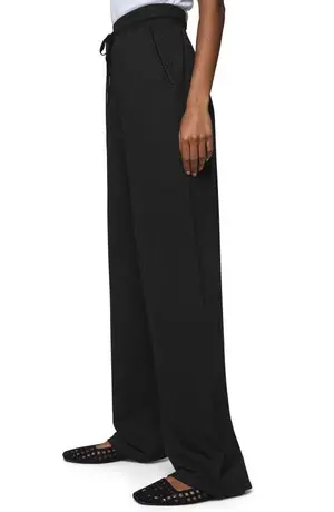 Splendid Supersoft Trim Wide Leg Pants - Black