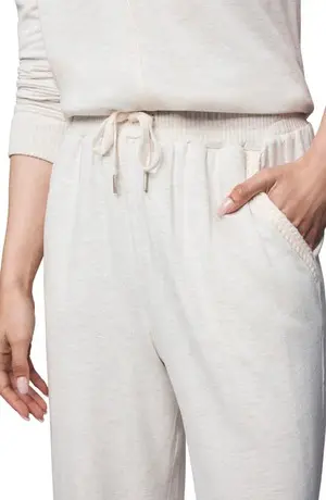 Splendid Supersoft Trim Wide Leg Pants - Pale Oak White Heather