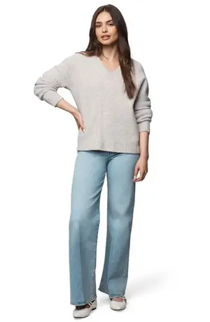 Splendid Melina Relaxed-fit Wool-blend Sweater - Pale Oak White Heather