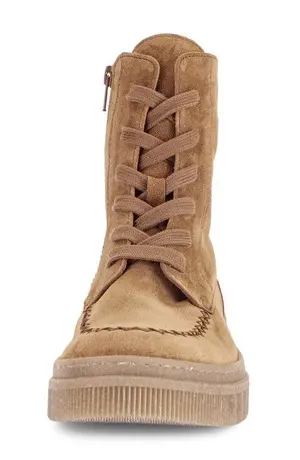 Gabor Lace-up Leather Boots - Walnut