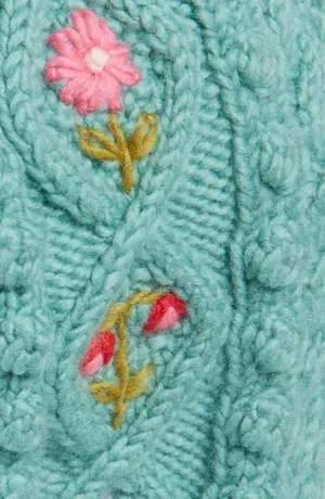 FRENCH KNOT Tilly Embroidered Wool Hood