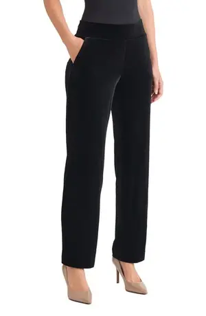 Jones New York Pull-on Straight Leg Trousers - Jones Black
