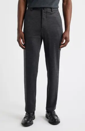 Bugatchi Flat Front Knit Wool Blend Chinos - Anthracite