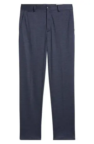 Bugatchi Flat Front Knit Wool Blend Chinos - Navy