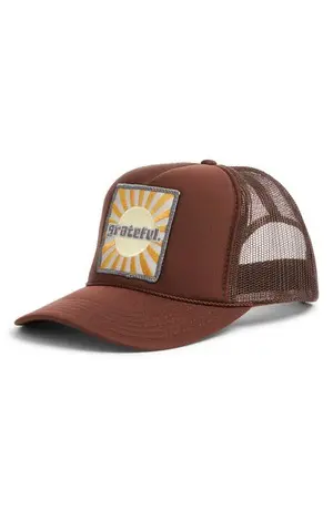 FRIDAY FEELIN’ Grateful Patch Trucker Hat Brown