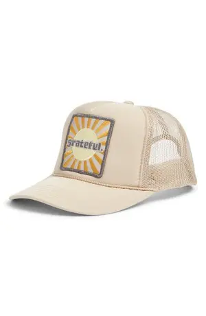 FRIDAY FEELIN’ Grateful Patch Trucker Hat - Tan