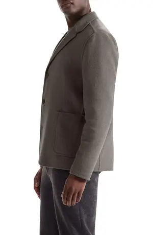 Bugatchi Felted Wool Blend Three-button Blazer - Walnut