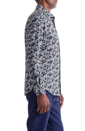 Bugatchi Julian Shaped Fit Orchestra Print Cotton Button-up Shirt - Truffle