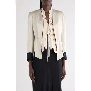 Chloé Silk Satin Peplum Jacket
