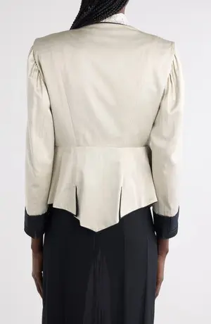 Chloé Silk Satin Peplum Jacket