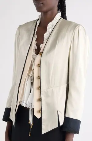 Chloé Silk Satin Peplum Jacket