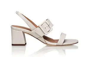 JOAN OLOFF SHOES Greyson Block Heel Sandal - Off White