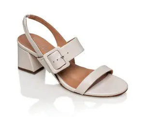 JOAN OLOFF SHOES Greyson Block Heel Sandal - Off White