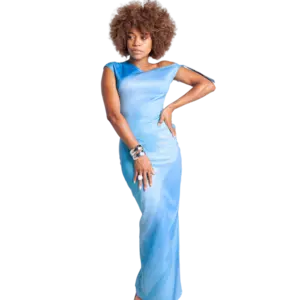 RICHANTEE Off-Shoulder Bodycon Maxi Dress Blue