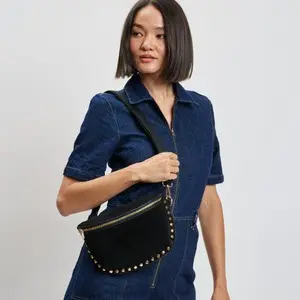 MODA LUXE Gizelle Suede Belt Bag - Black