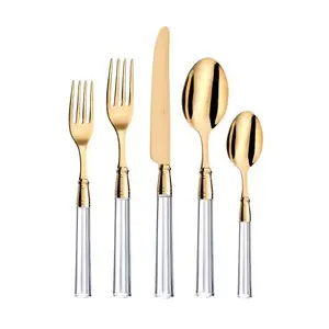 CAPDECO Doric5 Piece Place Setting Pvd Gold Crystal