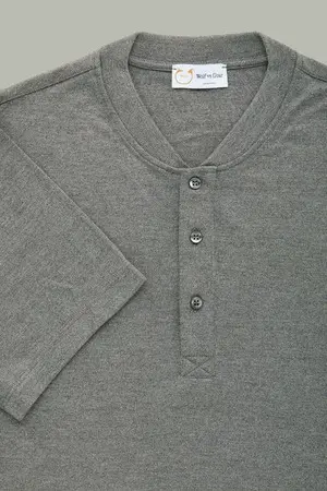 WOLF VS. GOAT (WVG) Henley Short Sleeve Viscose Interlock