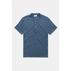 WOLF VS. GOAT (WVG) Henley Short Sleeve Viscose Interlock Navy