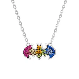 DC COMICS Batman Stainless Steel Crystal Necklace - Multi