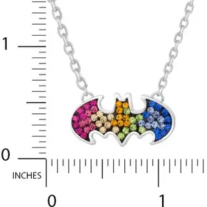 DC COMICS Batman Stainless Steel Crystal Necklace