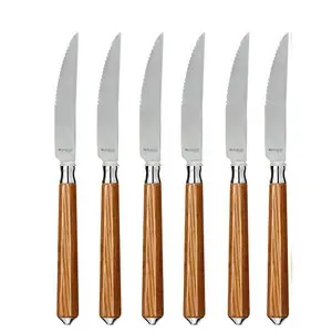 CAPDECO Galaxiebox Of 6 Steak Knives - Olive Wood