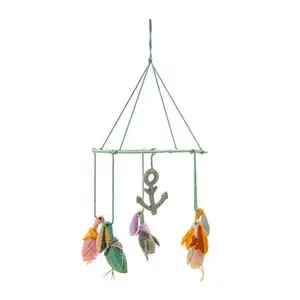 STORIED HOME Wool Felt Pelican Mobile With Anchor