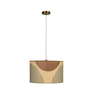 STORIED HOME 100 Watt Circles Of Harmony Pendant Lamp - Tan