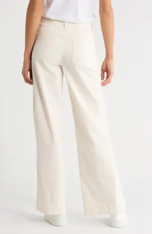 Frank & Eileen Limerick Pocket Wide Leg Trousers - Chalk