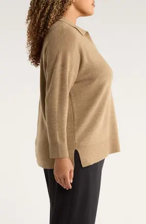 Eileen Fisher Classic Collar Merino Wool Sweater