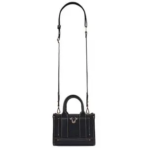 True Religion Denim Logo Strap Mini Tote - Black