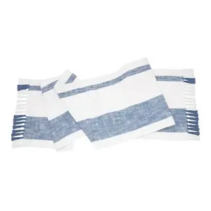 CAROL & FRANK Morgan Striped Table Runners Collection - Blue