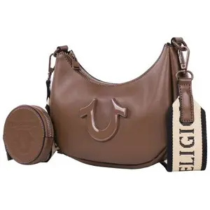 True Religion Logo Strap Crescent Hobo - Brown