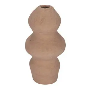 STORIED HOME Handmade Large Paper Mâché Vase With Dusty Color And Smooth Design - Pink