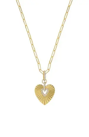 Bony Levy Kiera Diamond Heart Medallion Necklace - 18k Yellow Gold