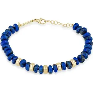 Zoe Chicco Lapis Lazuli Beaded Bracelet - 14k Yellow Gold