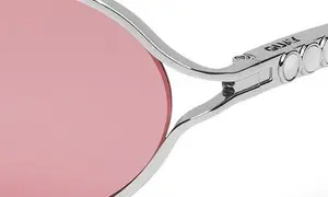 Quay Formal Affair Round Sunglasses - Silver/peony